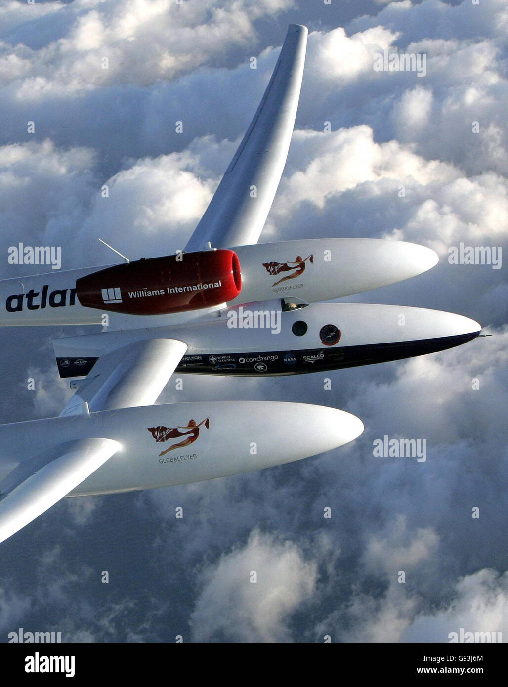 American adventurer Steve Fossett flies over the Atlantic Ocean in the ...