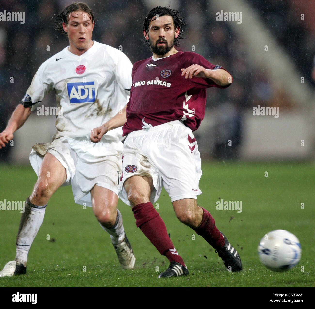 Paul Hartley ,Heart of Midlothian and Chris Clark ,Aberdeen Stock Photo ...
