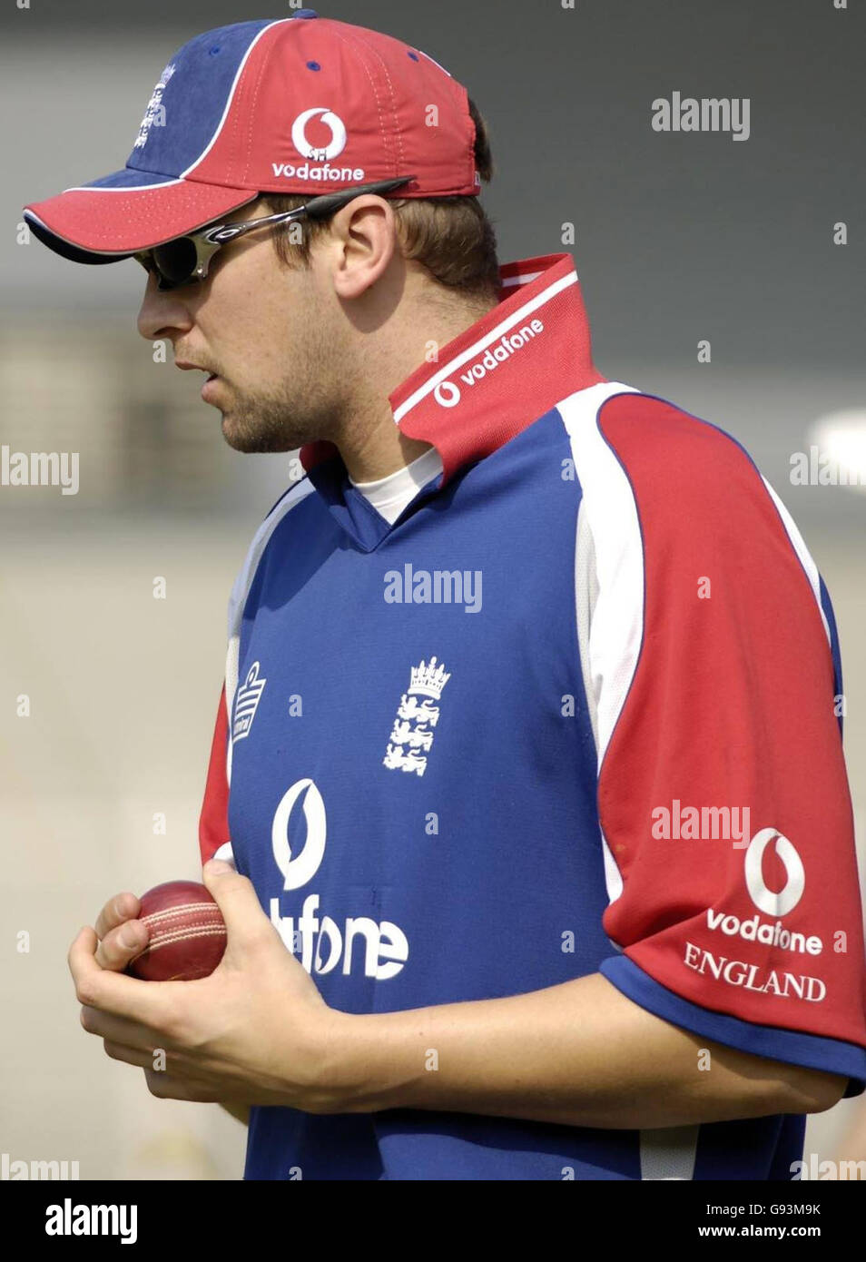 England cricketer Steve Harmison during a practice session at the ...