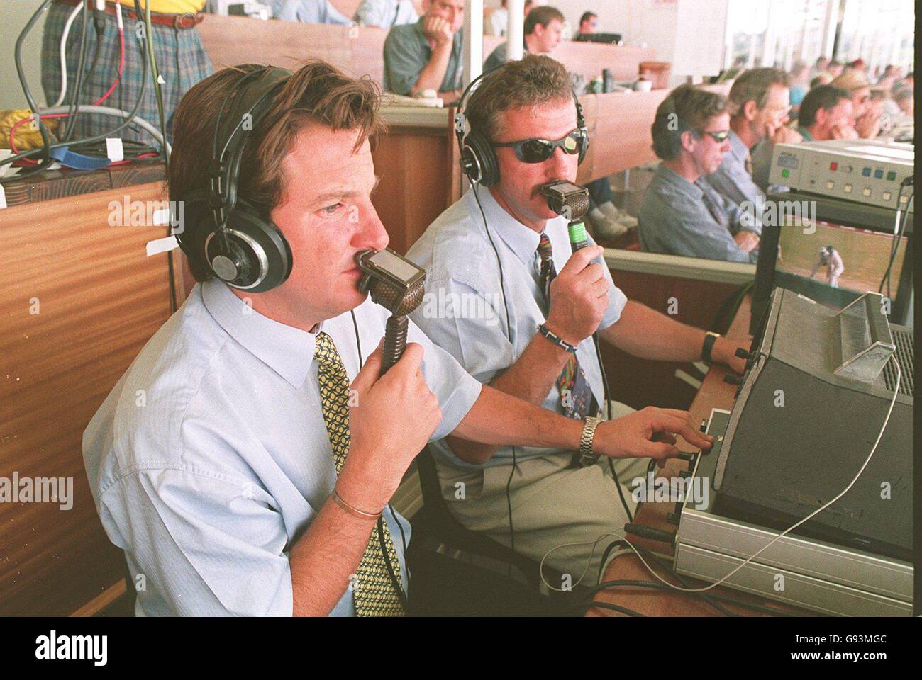 Ian Botham (right) and Mark Nicholas (left) commentating for Sky Sports ...