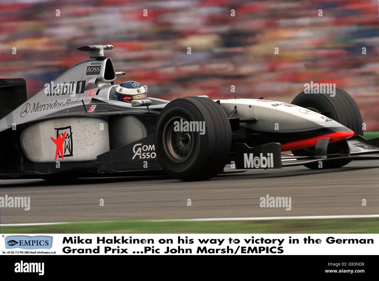 Motor Racing - Formula One - German Grand Prix. Mika Hakkinen on his ...
