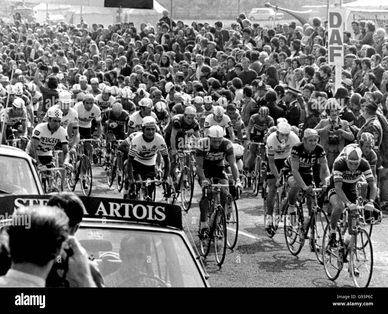 Cycling - Tour de France. Thousands of spectators watch competitors in ...