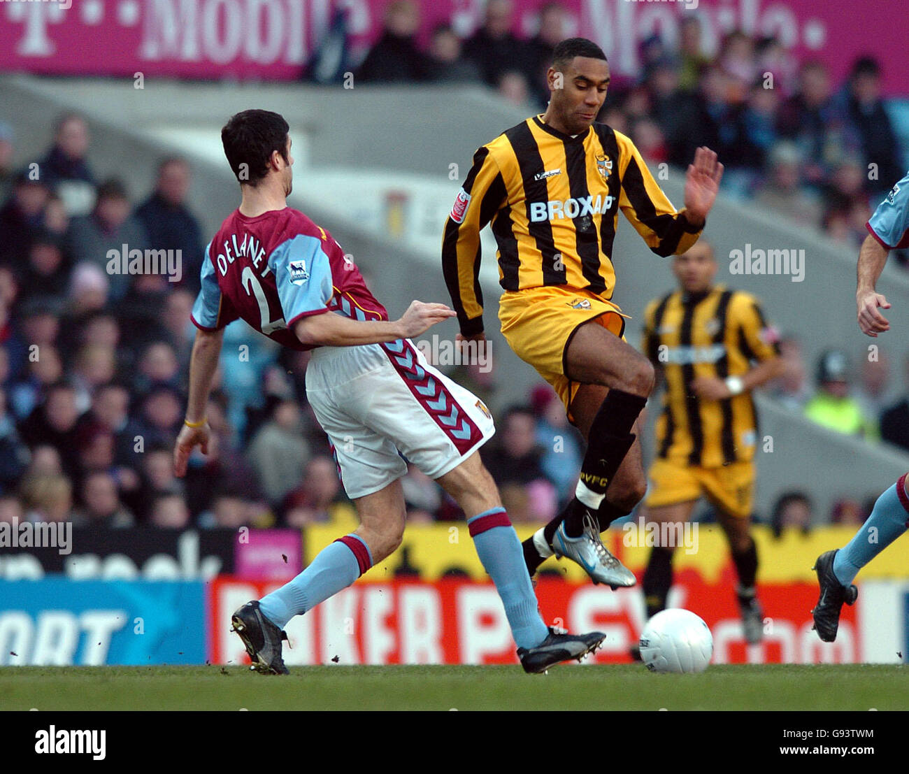 Aston villas mark delaney tackles port vales leon constantine hi-res ...