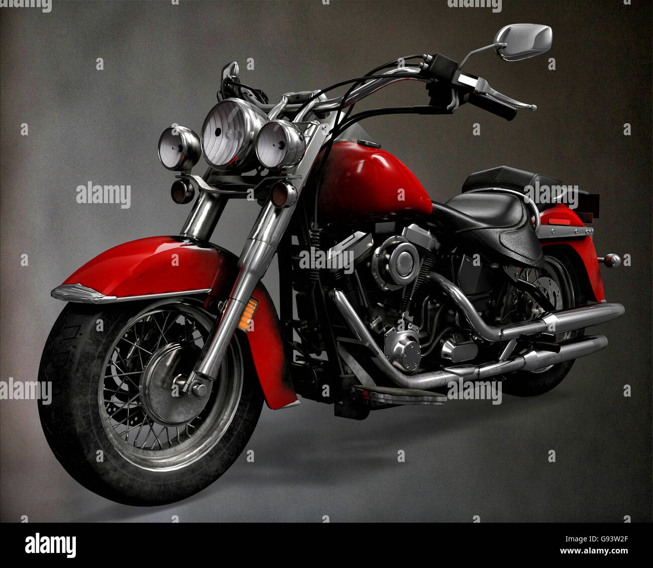 no brand custom red moto Stock Photo - Alamy