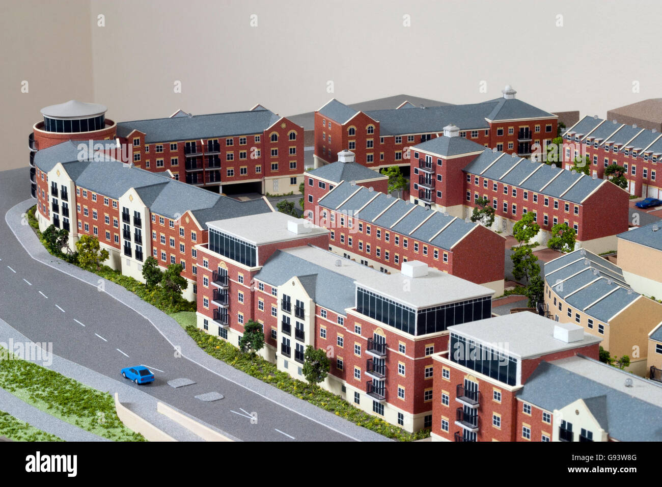 UK. An architects planning housing development model. For Editorial Use ...