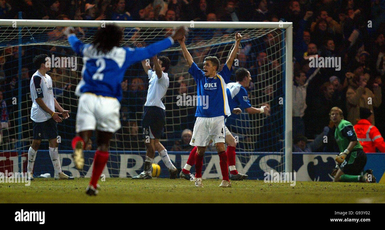 During their barclays premiership match at fratton park hi-res stock ...