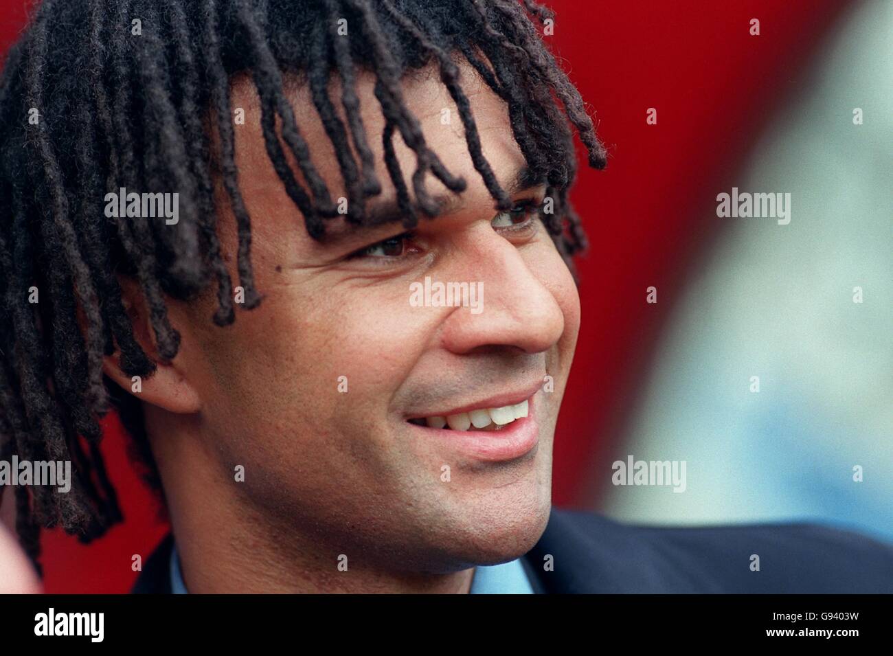 Newcastle United's manager Ruud Gullit gives a confident smile before ...