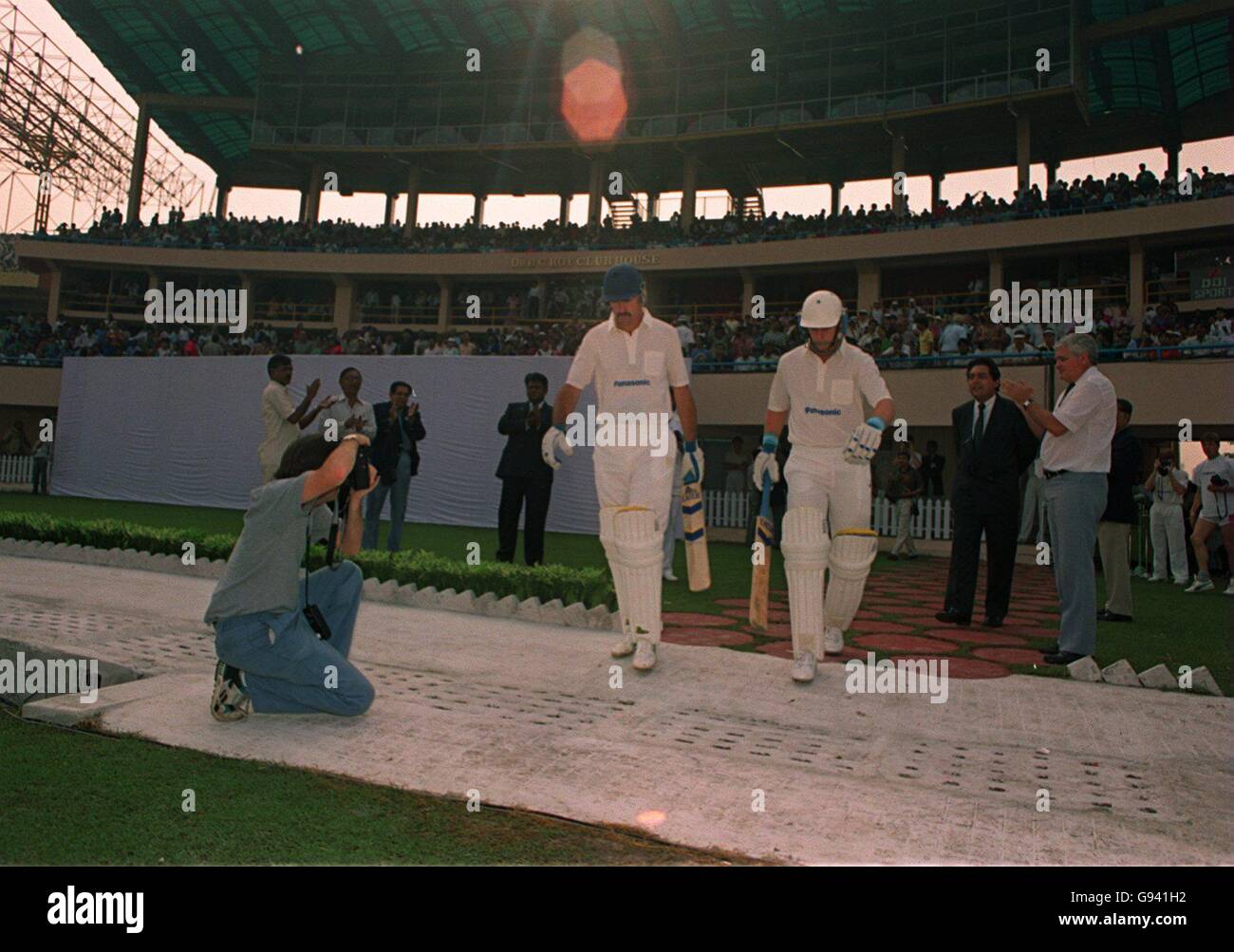 South Africa's opening batsmen Jimmy Cook and Andrew Hudson lead the ...