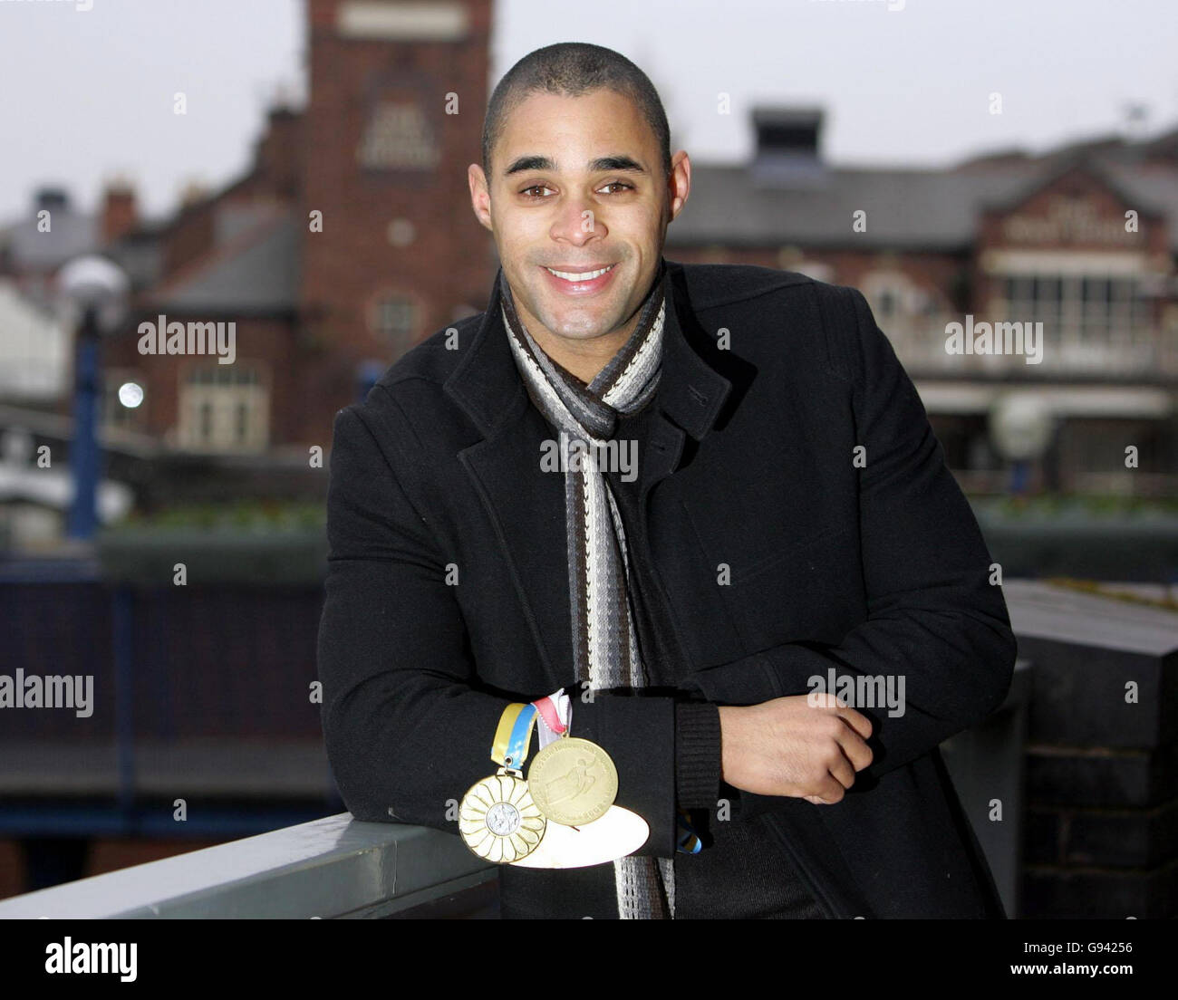 Championships ambassador Jason Gardner poses for the media with his ...