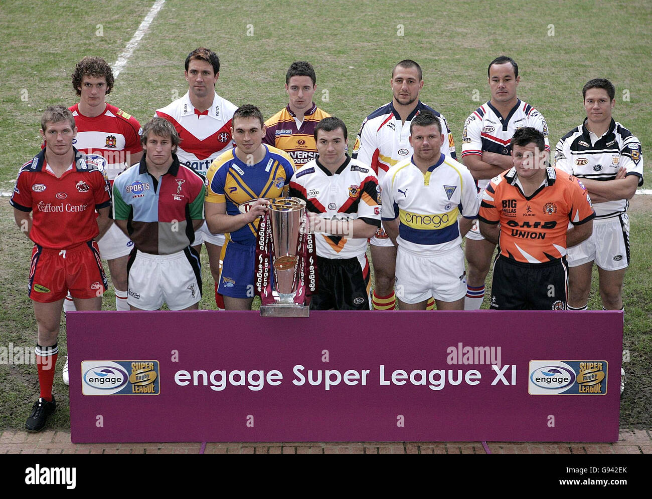 Super League captains, back row (from left-right), Wigan's Sean O ...