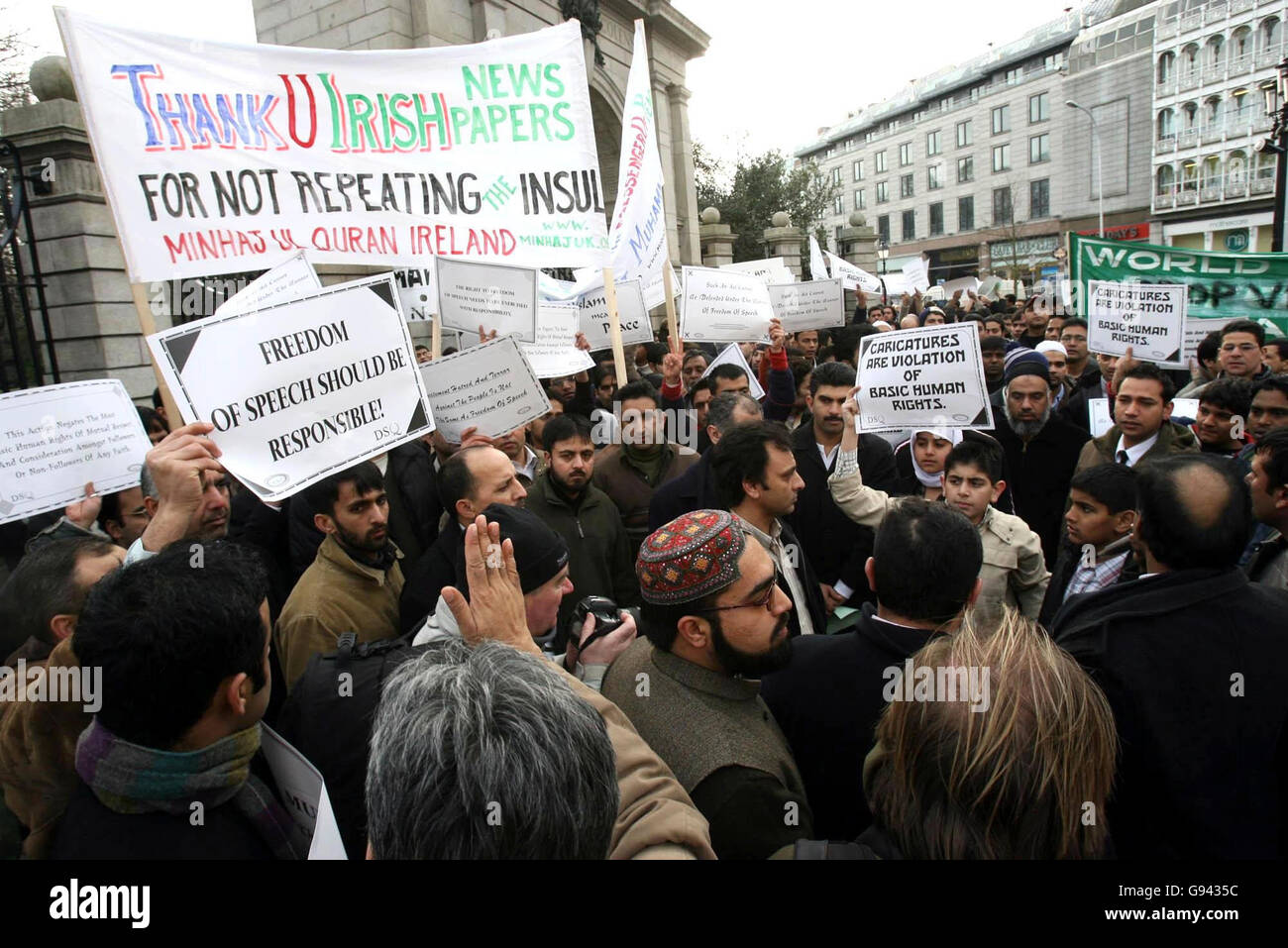 Hundreds of Muslim protesters converge on Dublin city centre, Friday ...