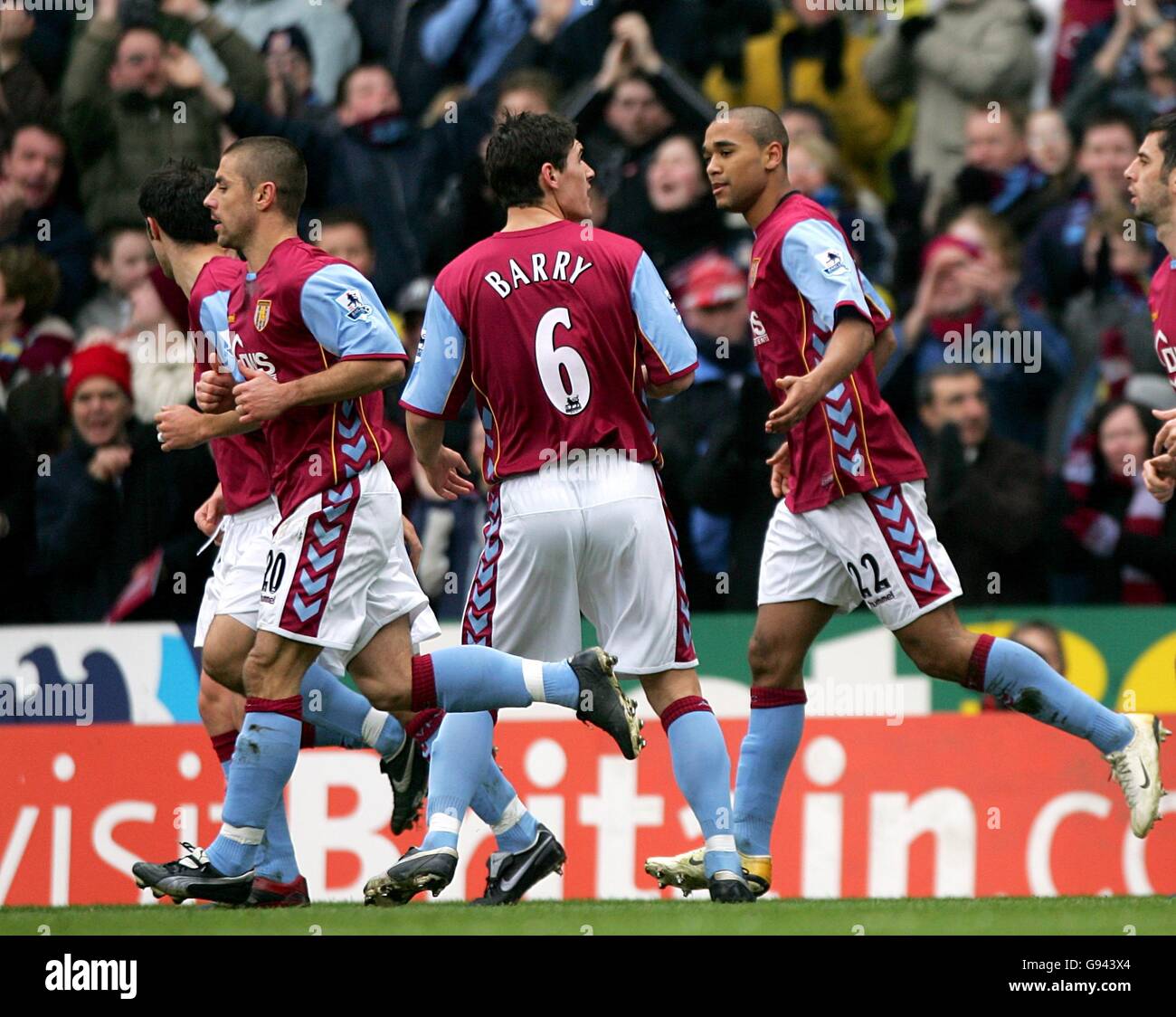 Aston villas luke moore r celebrates his equaliser hi-res stock ...