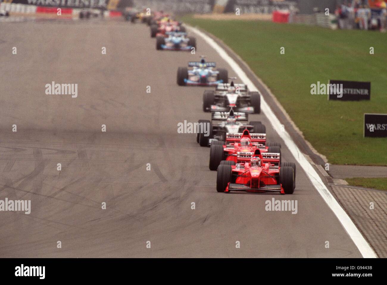 Michael Schumacher leads at the start of the second lap Stock Photo - Alamy