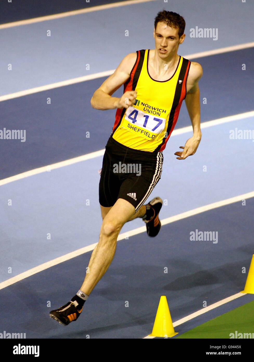 Robert Tobin races round the final bend to win the Men's 400 metres ...
