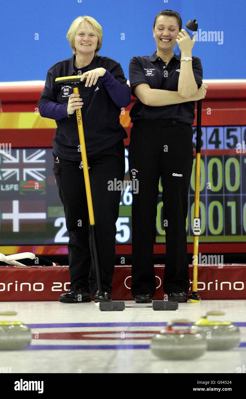 Great Britain's Rhona Martin (L) with Jacqueline Lockhart during their ...