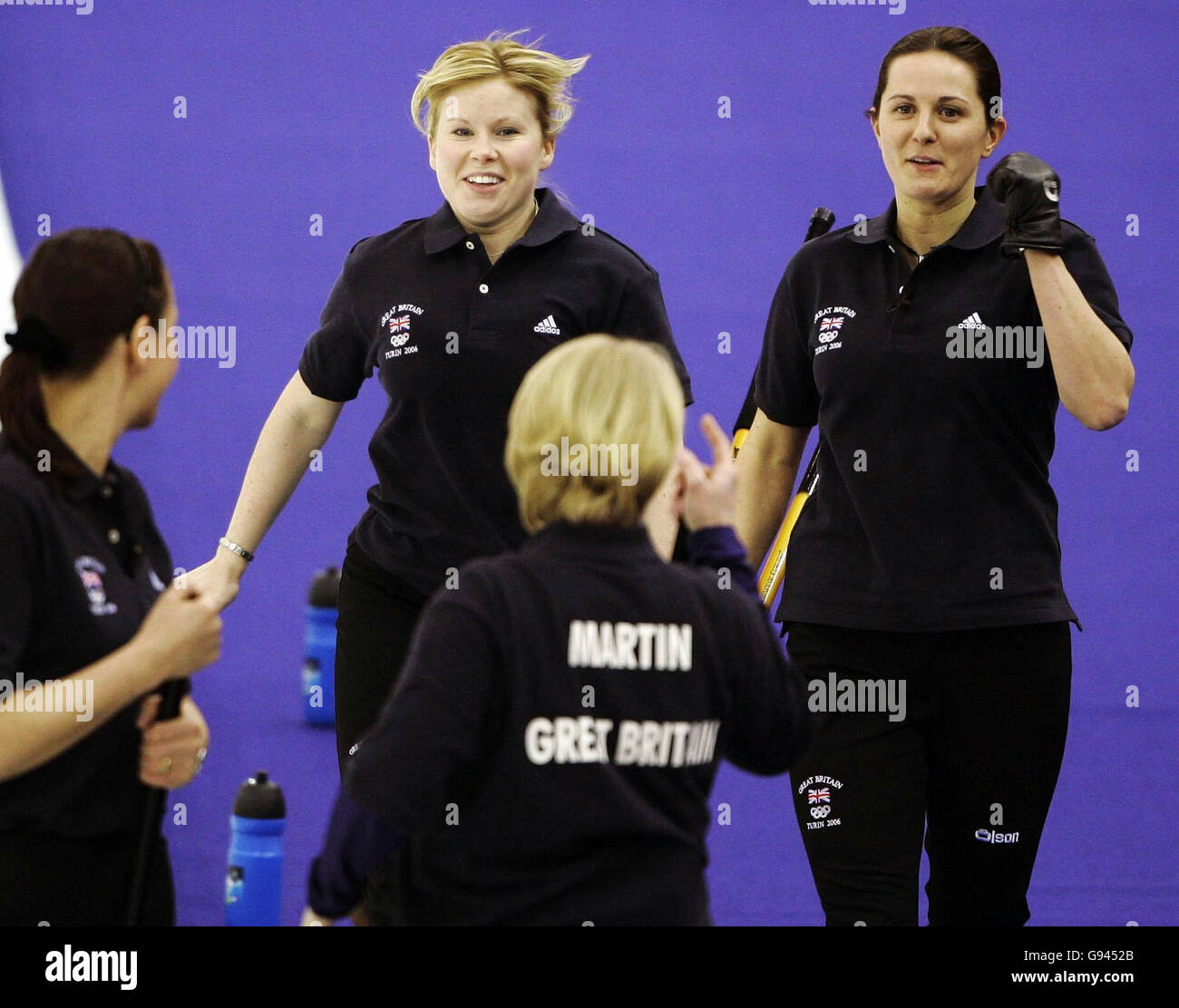 Great Britain's Rhona Martin (C) with Kelly Wood (top left) and Lynn ...