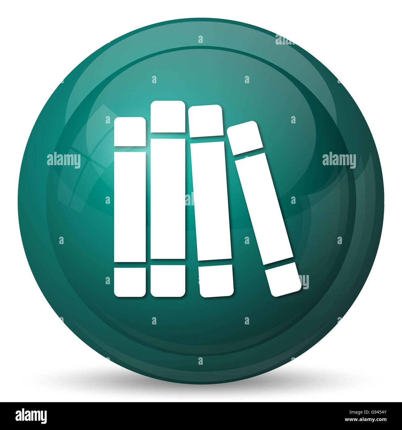 Books library icon. Internet button on white background Stock Photo - Alamy