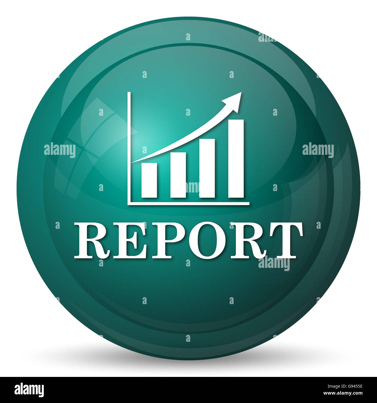 Report icon. Internet button on white background Stock Photo - Alamy