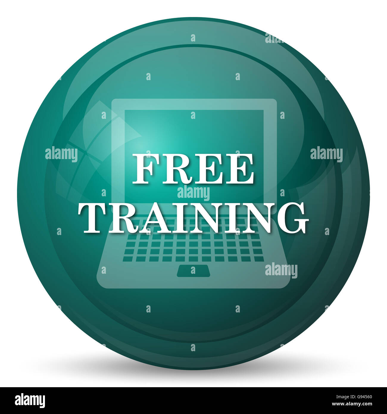 Free training icon. Internet button on white background Stock Photo - Alamy