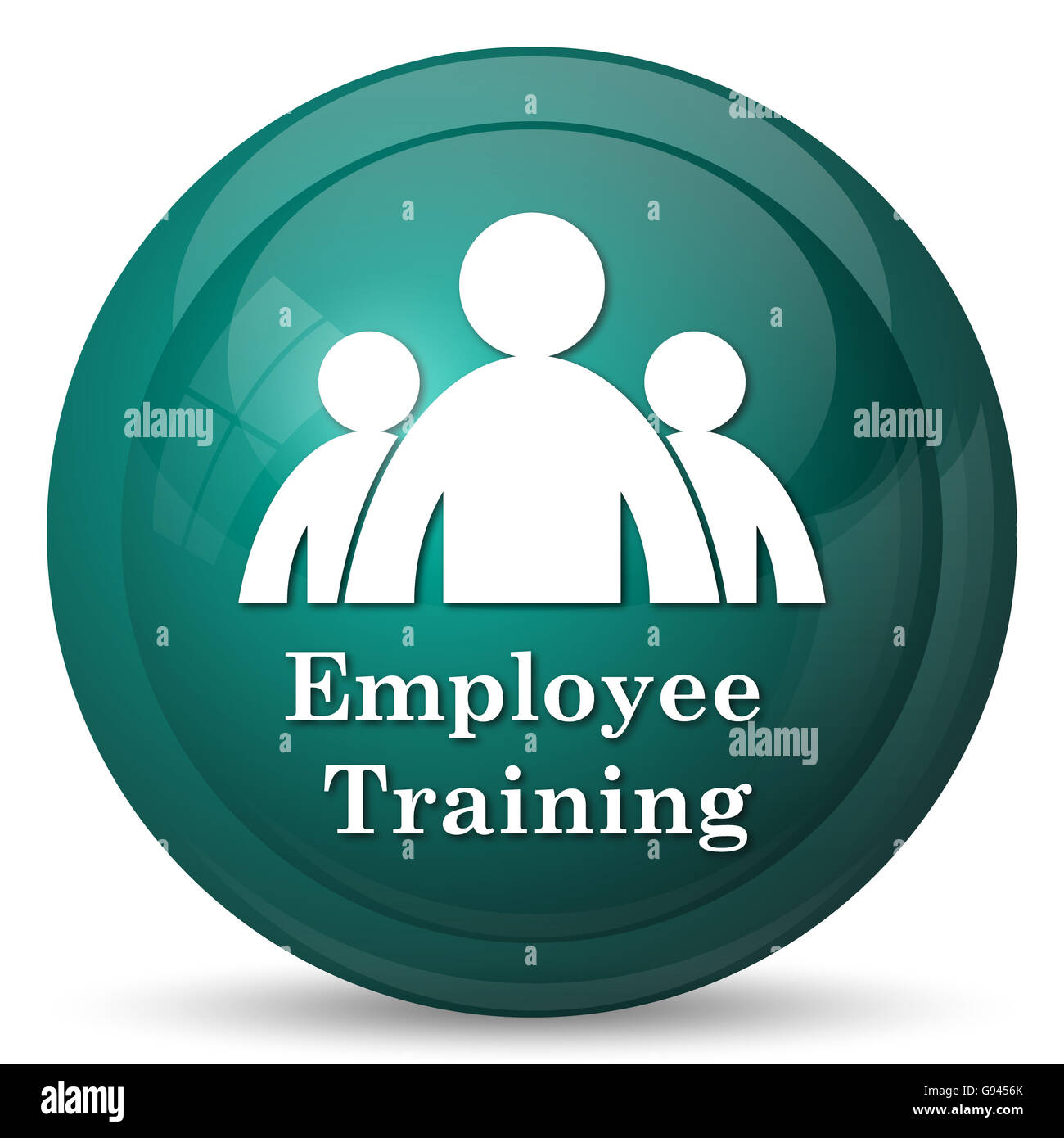 Employee training icon. Internet button on white background Stock Photo ...