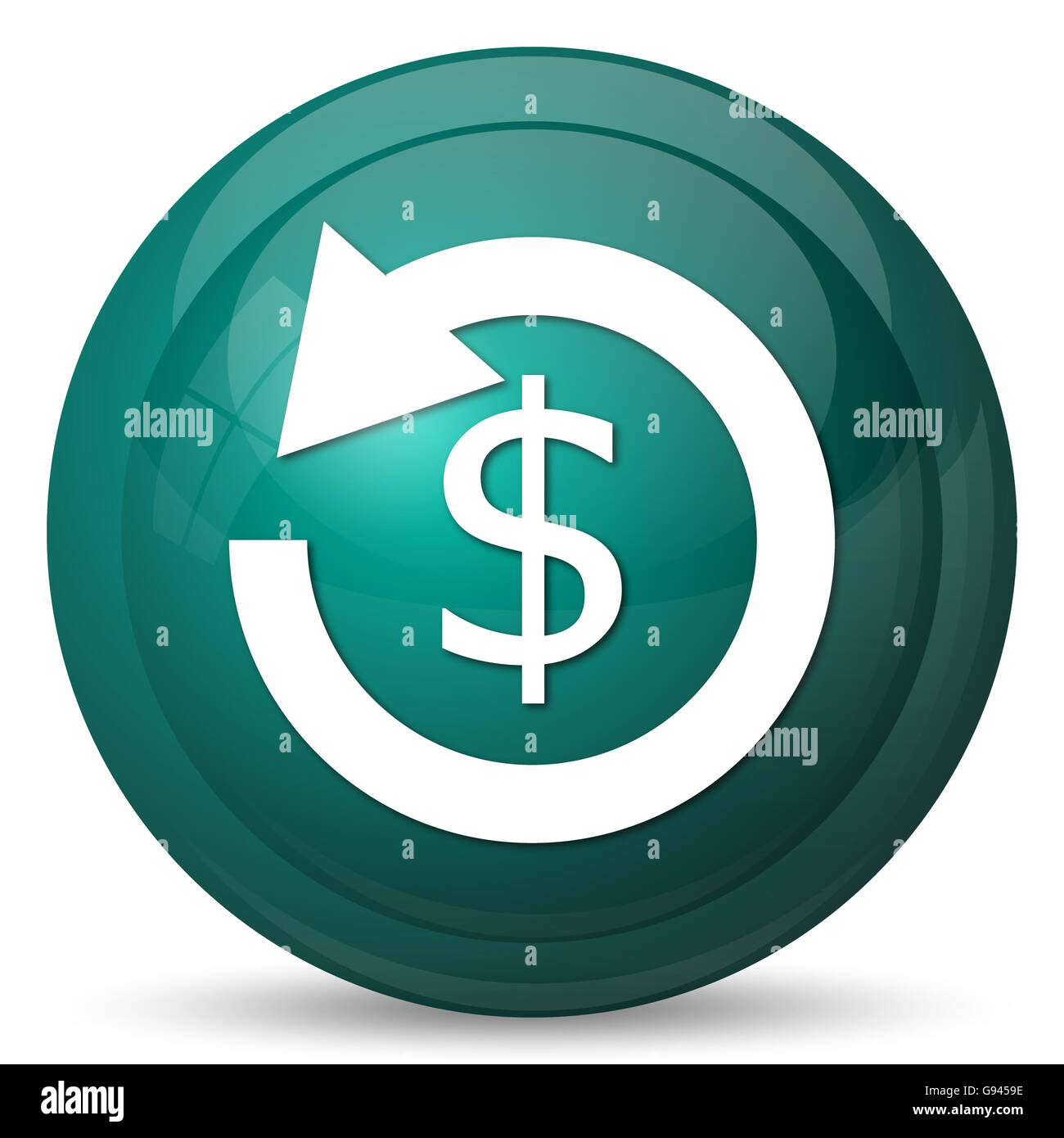 Refund icon. Internet button on white background Stock Photo - Alamy