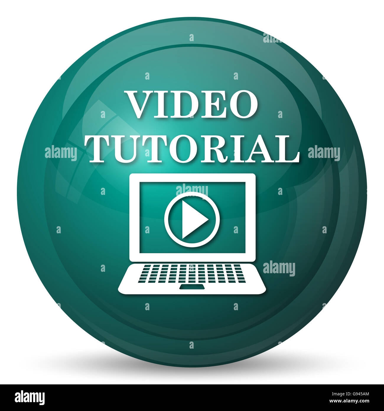 Video tutorial icon. Internet button on white background Stock Photo ...