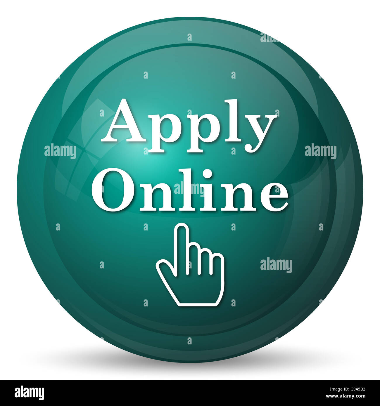 Apply online icon. Internet button on white background Stock Photo - Alamy