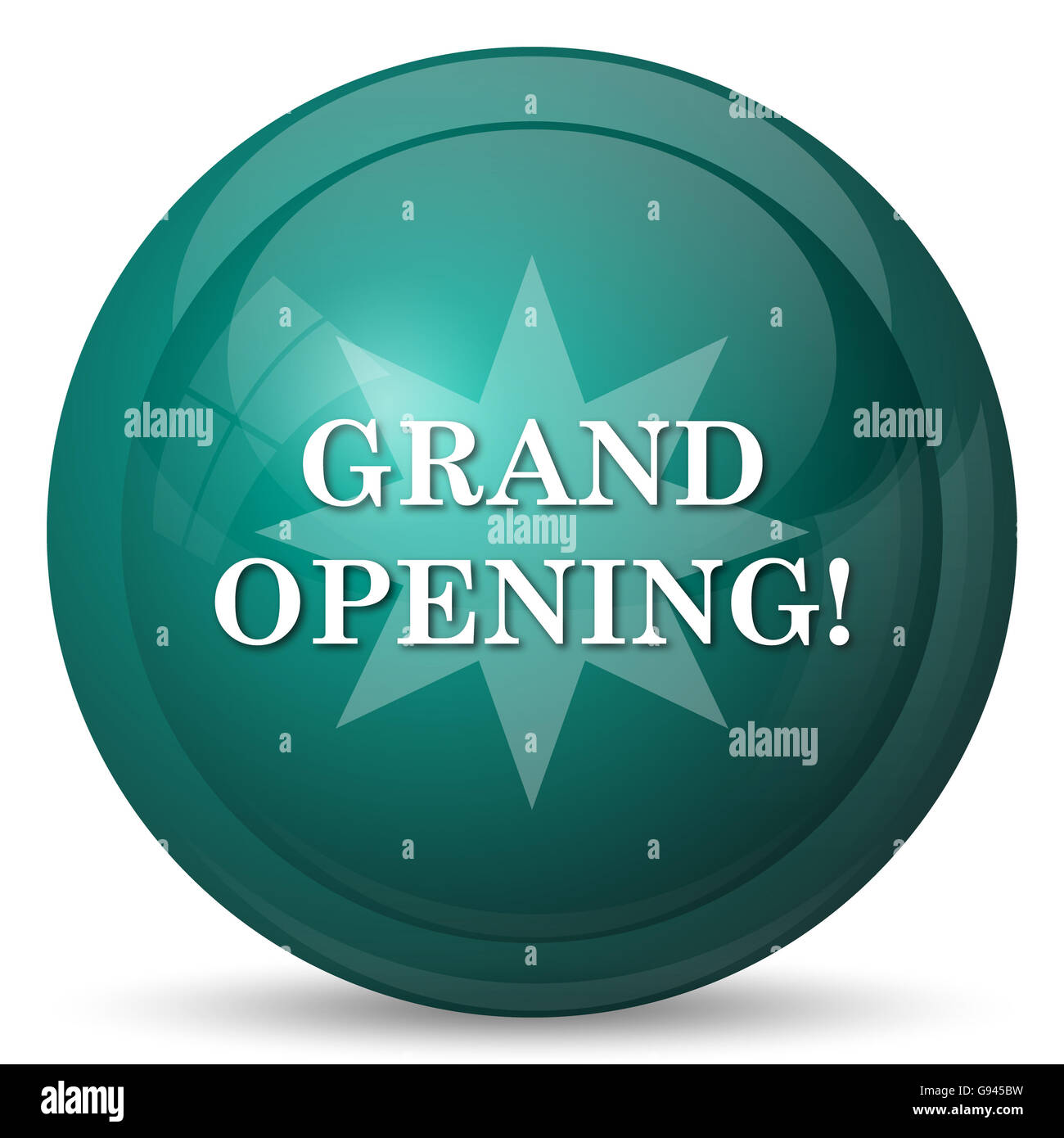 Grand opening icon. Internet button on white background Stock Photo - Alamy