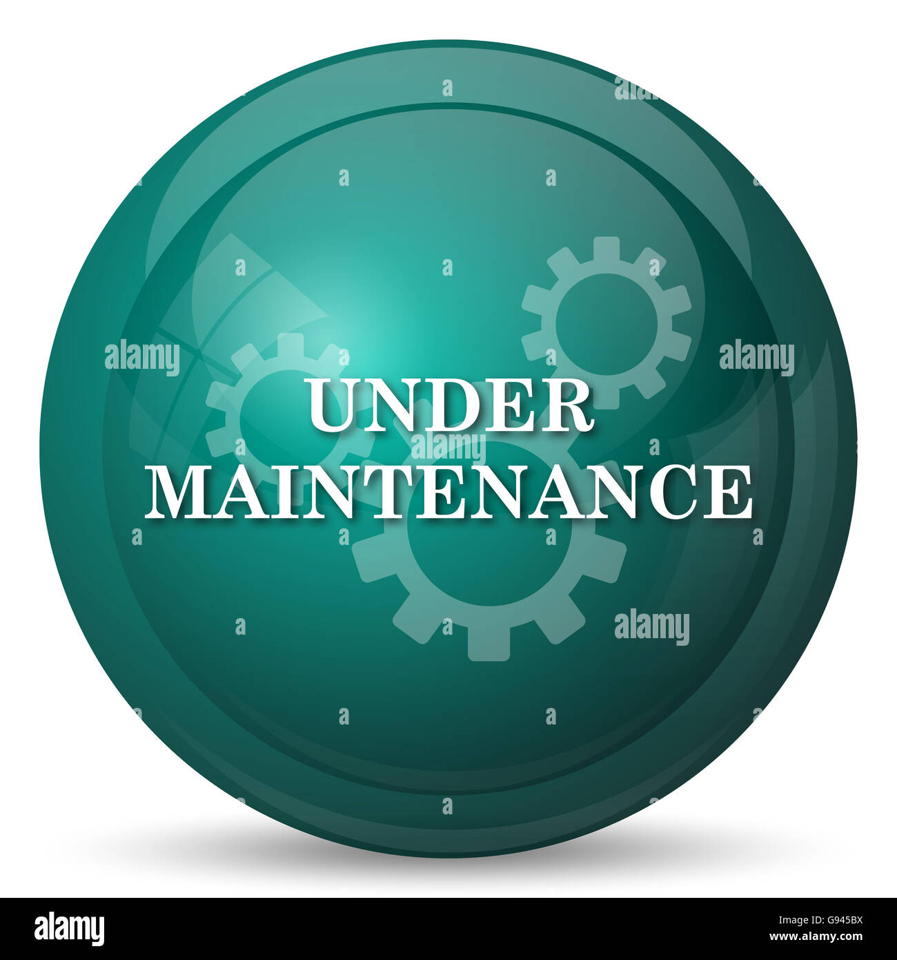 Under maintenance icon. Internet button on white background Stock Photo ...