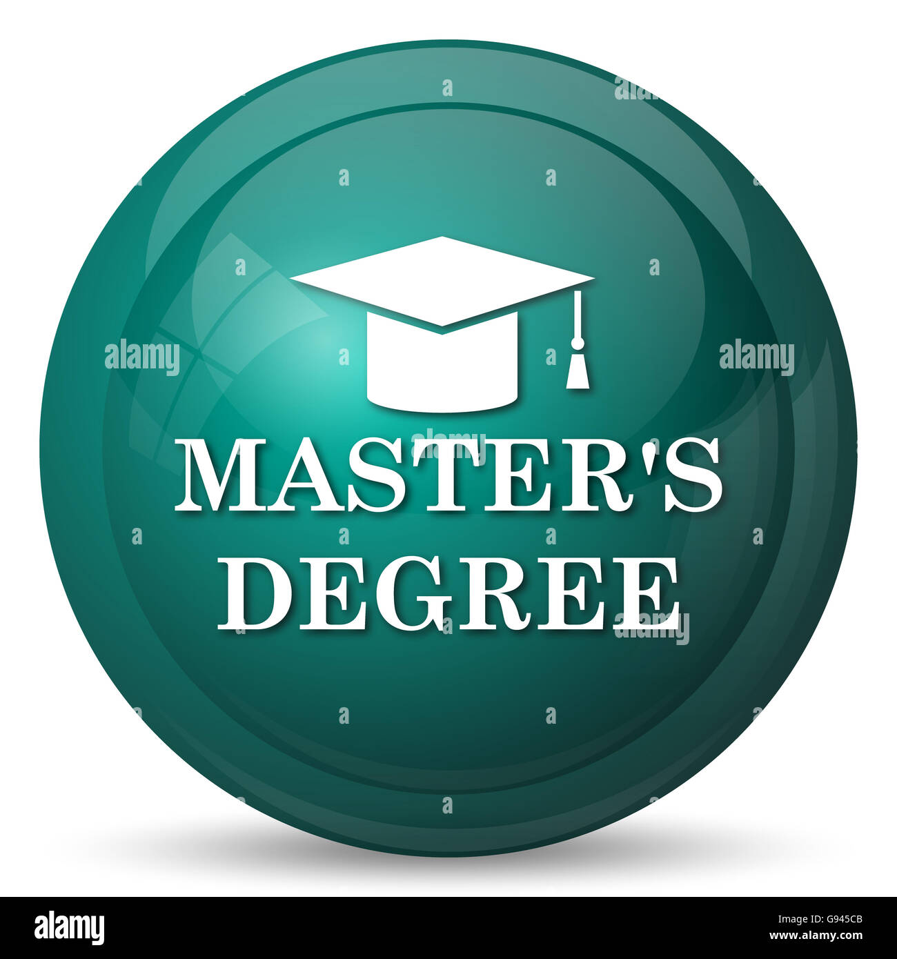 Master's degree icon. Internet button on white background Stock Photo ...