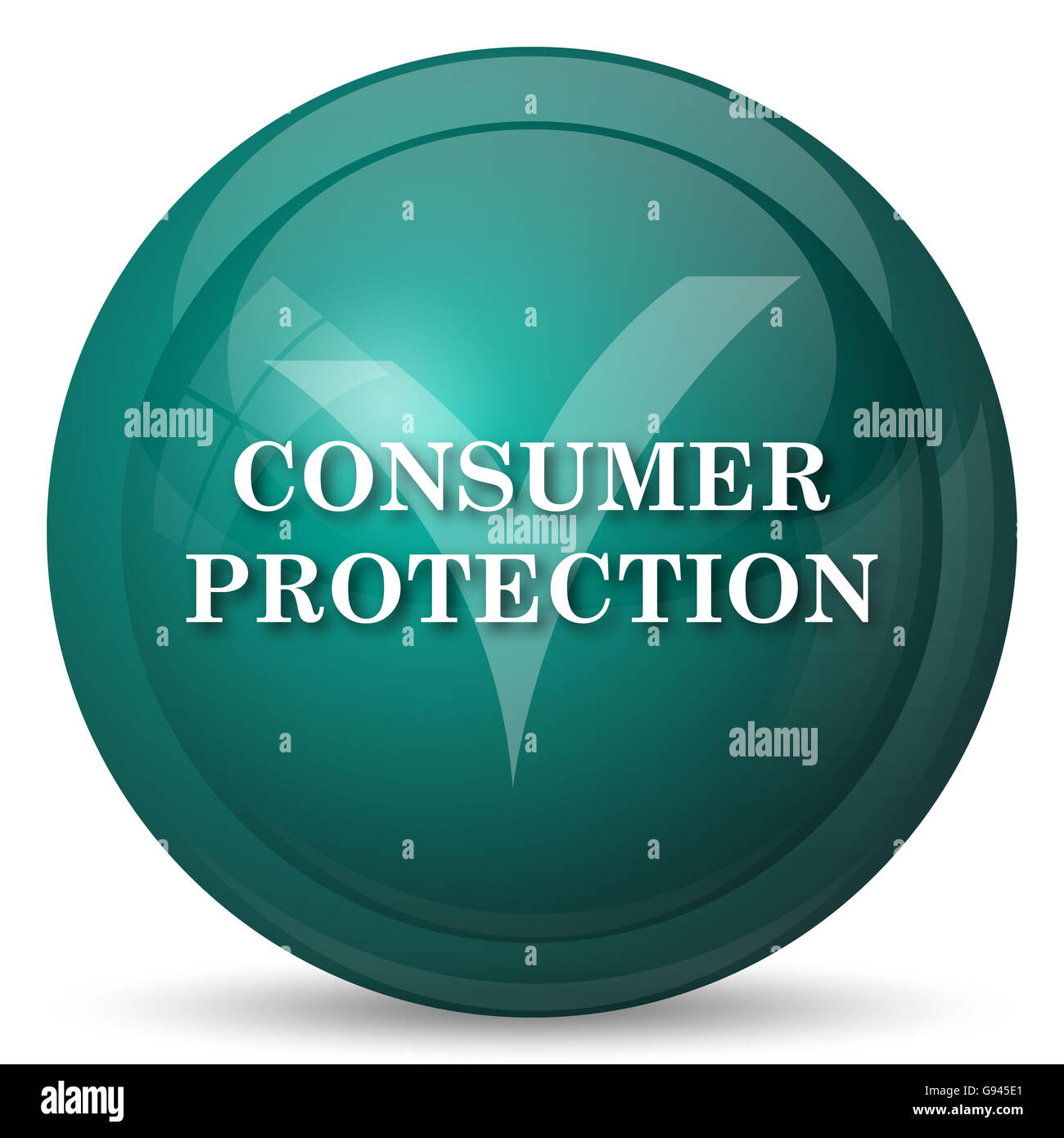 Consumer protection icon. Internet button on white background Stock ...