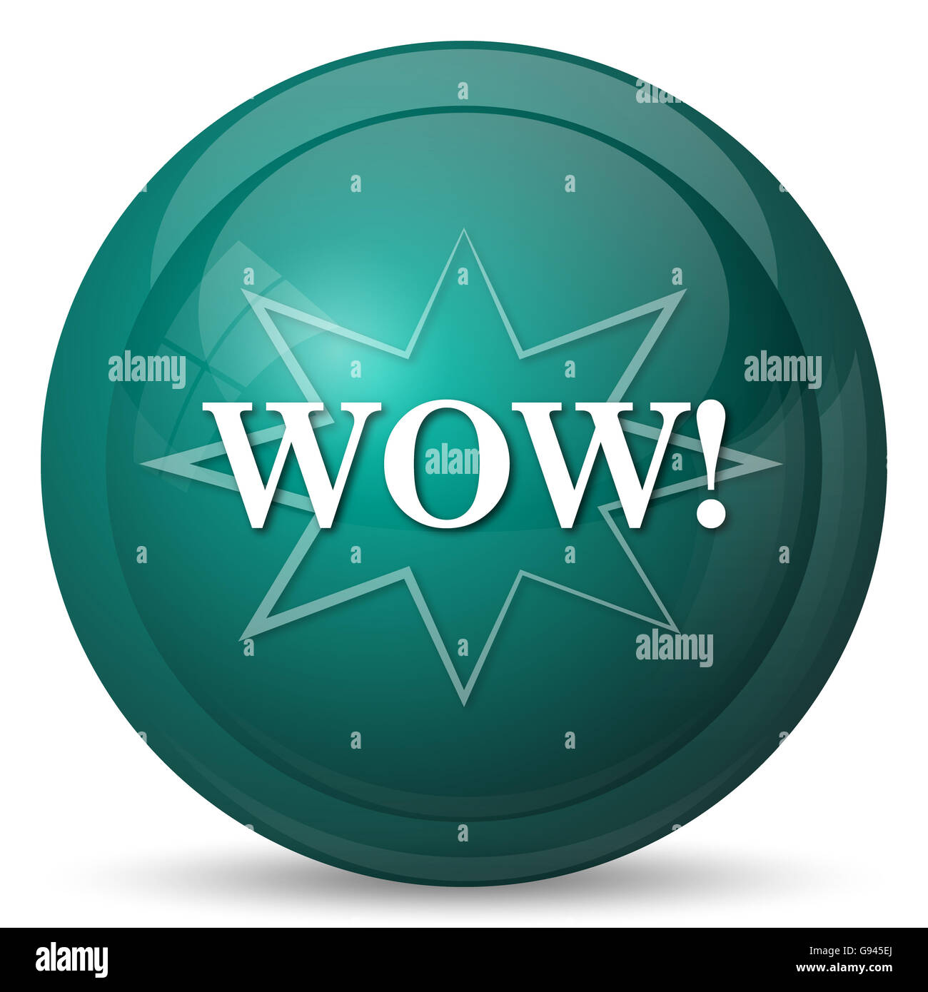 Wow icon. Internet button on white background Stock Photo - Alamy