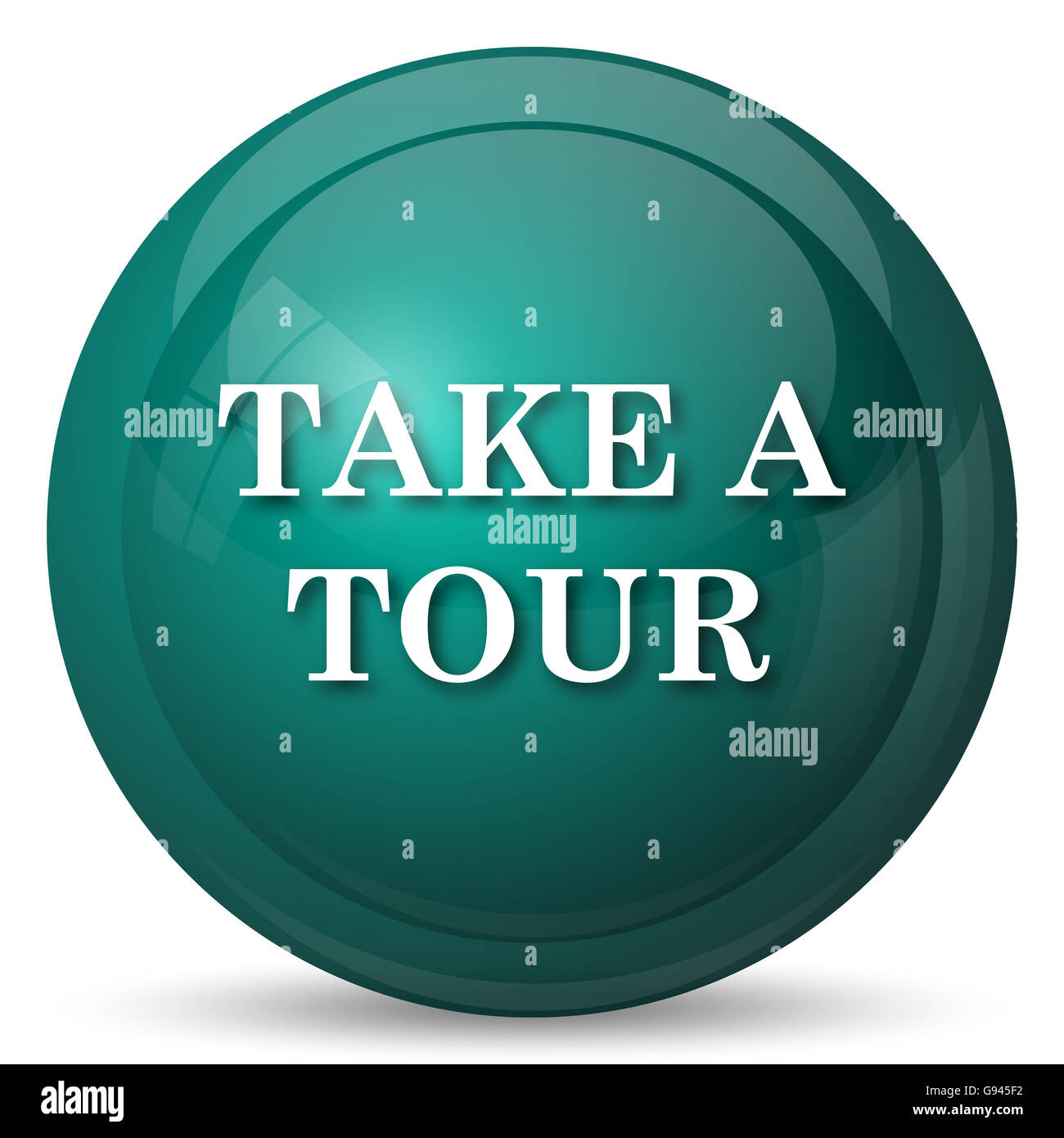 Take a tour icon. Internet button on white background Stock Photo - Alamy