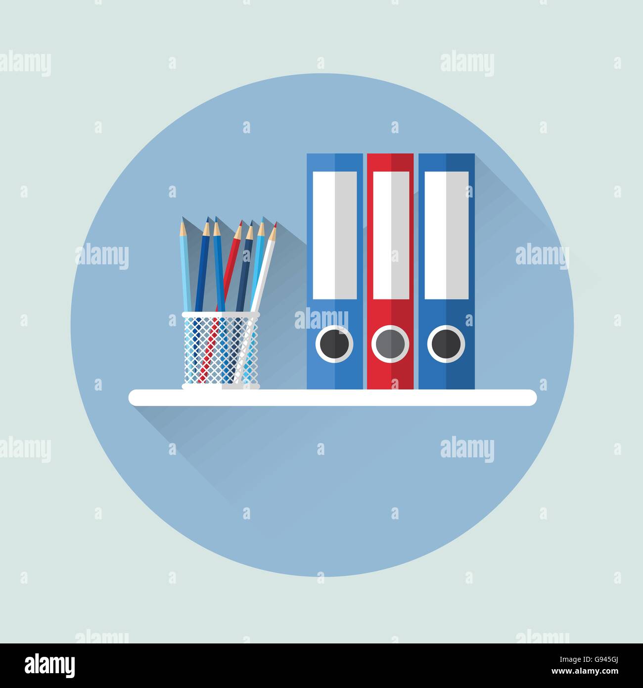 Office Shelf With Document Folder Icon Stock Vector Image & Art - Alamy
