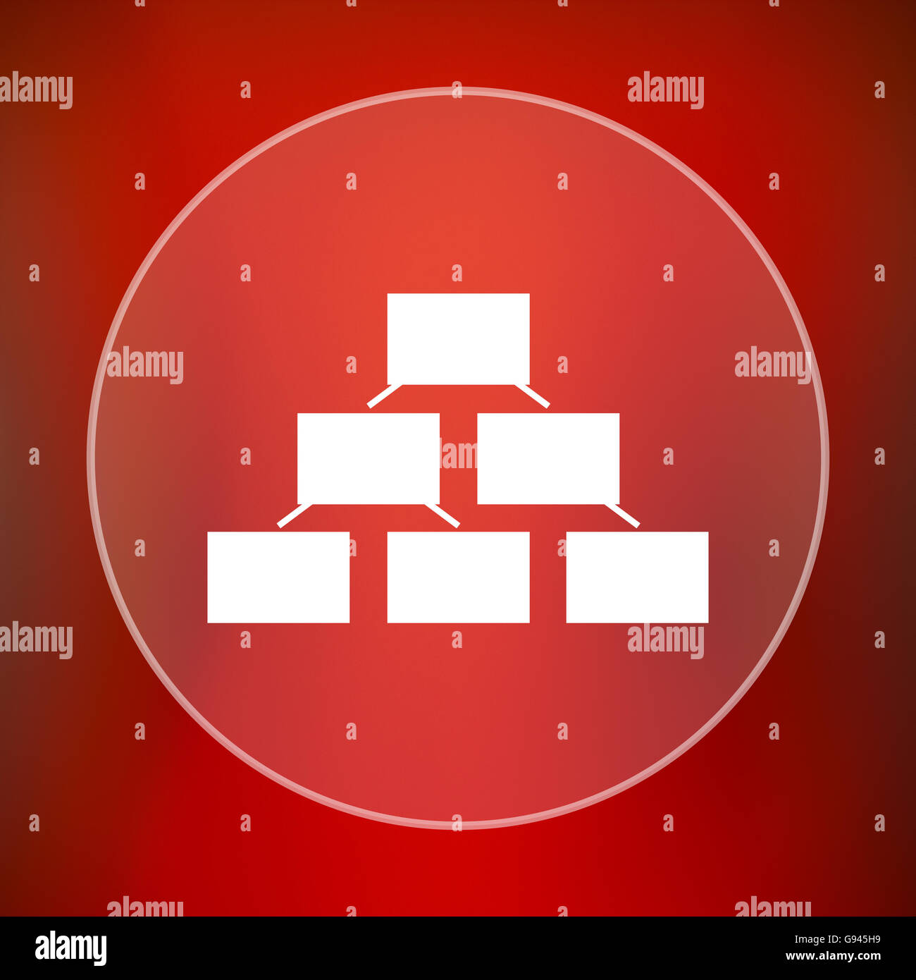 Organizational chart icon. Internet button on red background Stock ...