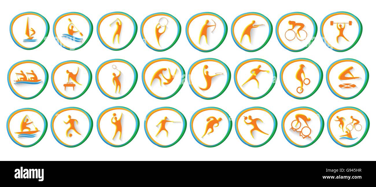 Sport Icon Set Athlete Competition Collection Stock Vector Image & Art ...