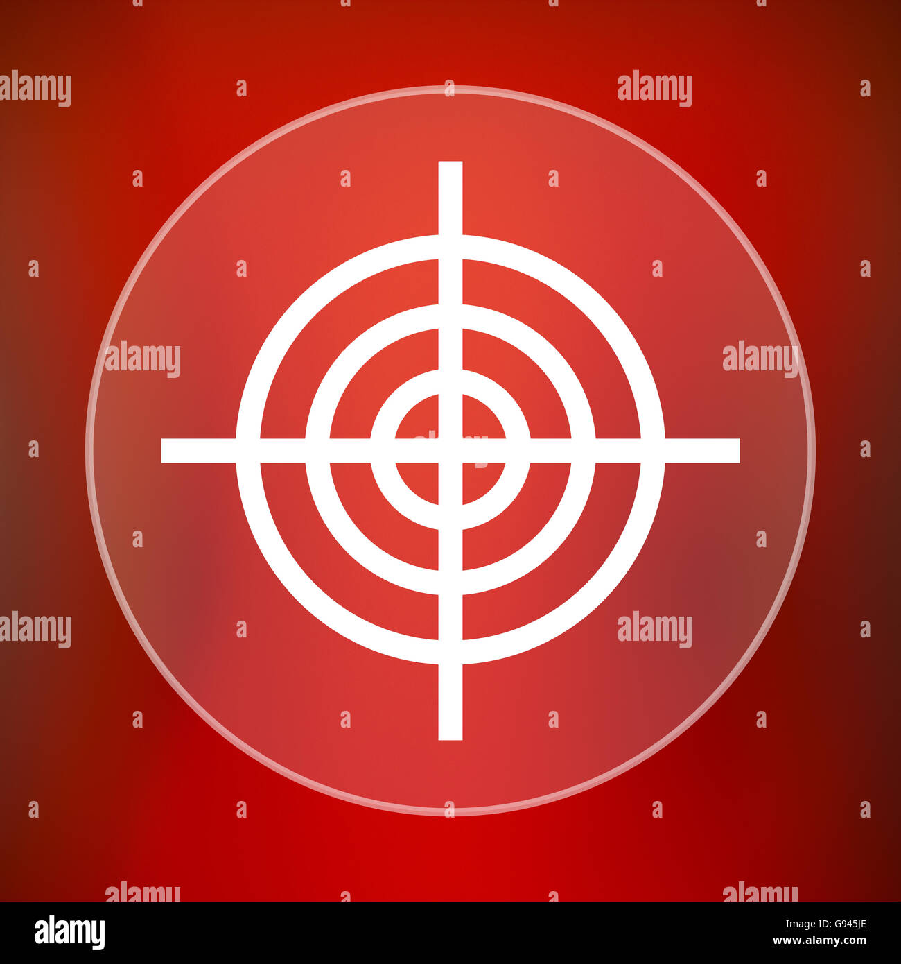 Target icon. Internet button on red background Stock Photo - Alamy