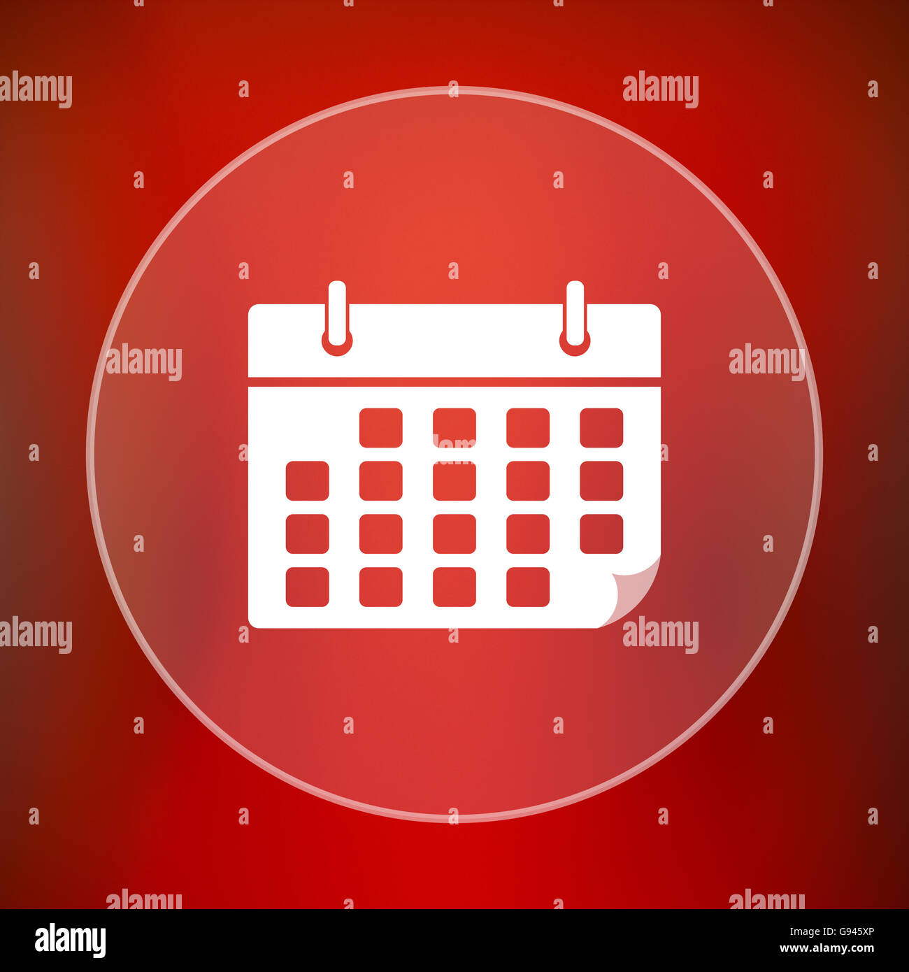 Calendar icon. Internet button on red background Stock Photo - Alamy