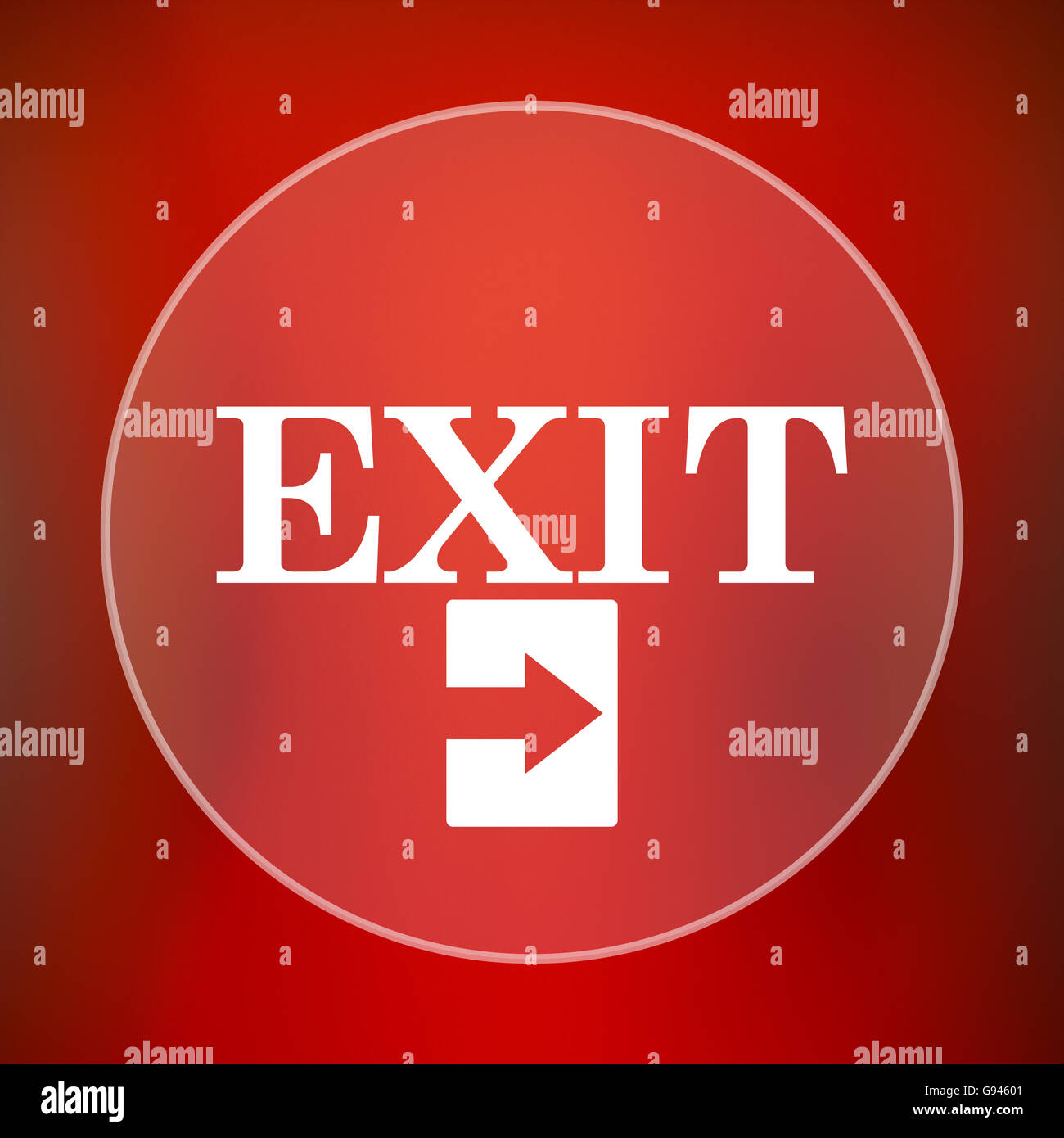 Exit icon. Internet button on red background Stock Photo - Alamy