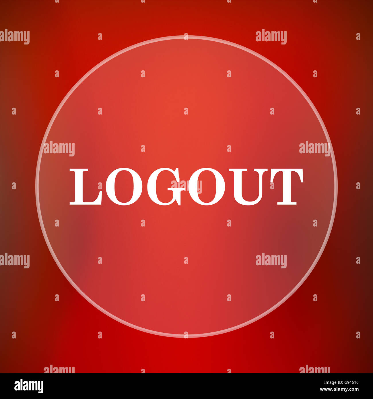 Logout icon. Internet button on red background Stock Photo - Alamy