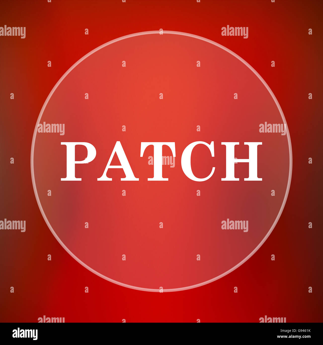 Patch icon. Internet button on red background Stock Photo - Alamy