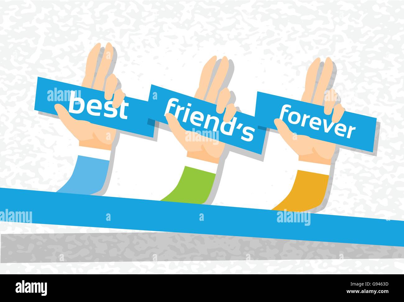 Hand Group Best Friends Forever Friendship Day Banner Stock Vector ...