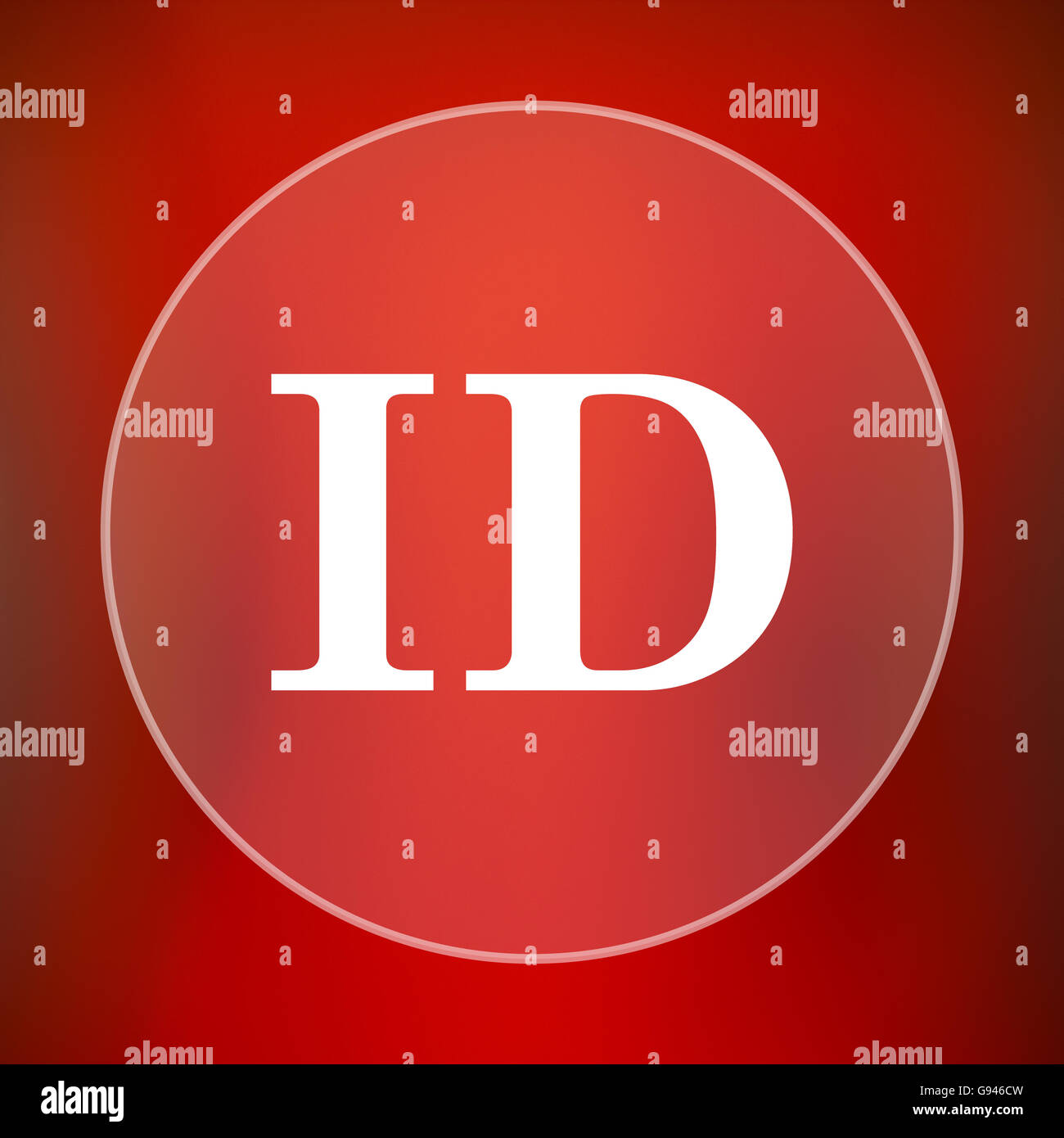 ID icon. Internet button on red background Stock Photo - Alamy