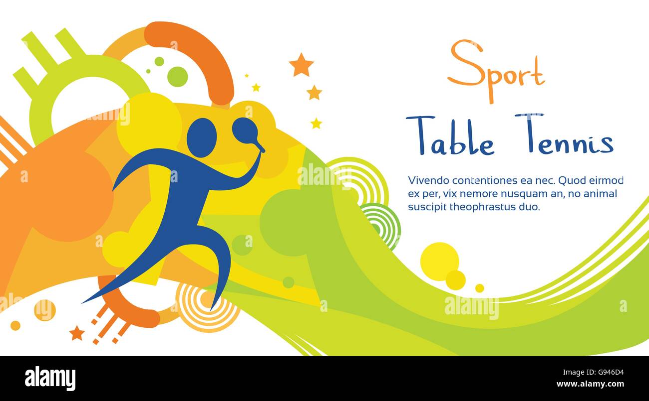 Table Tennis Player Athlete Sport Competition Colorful Banner Stock ...