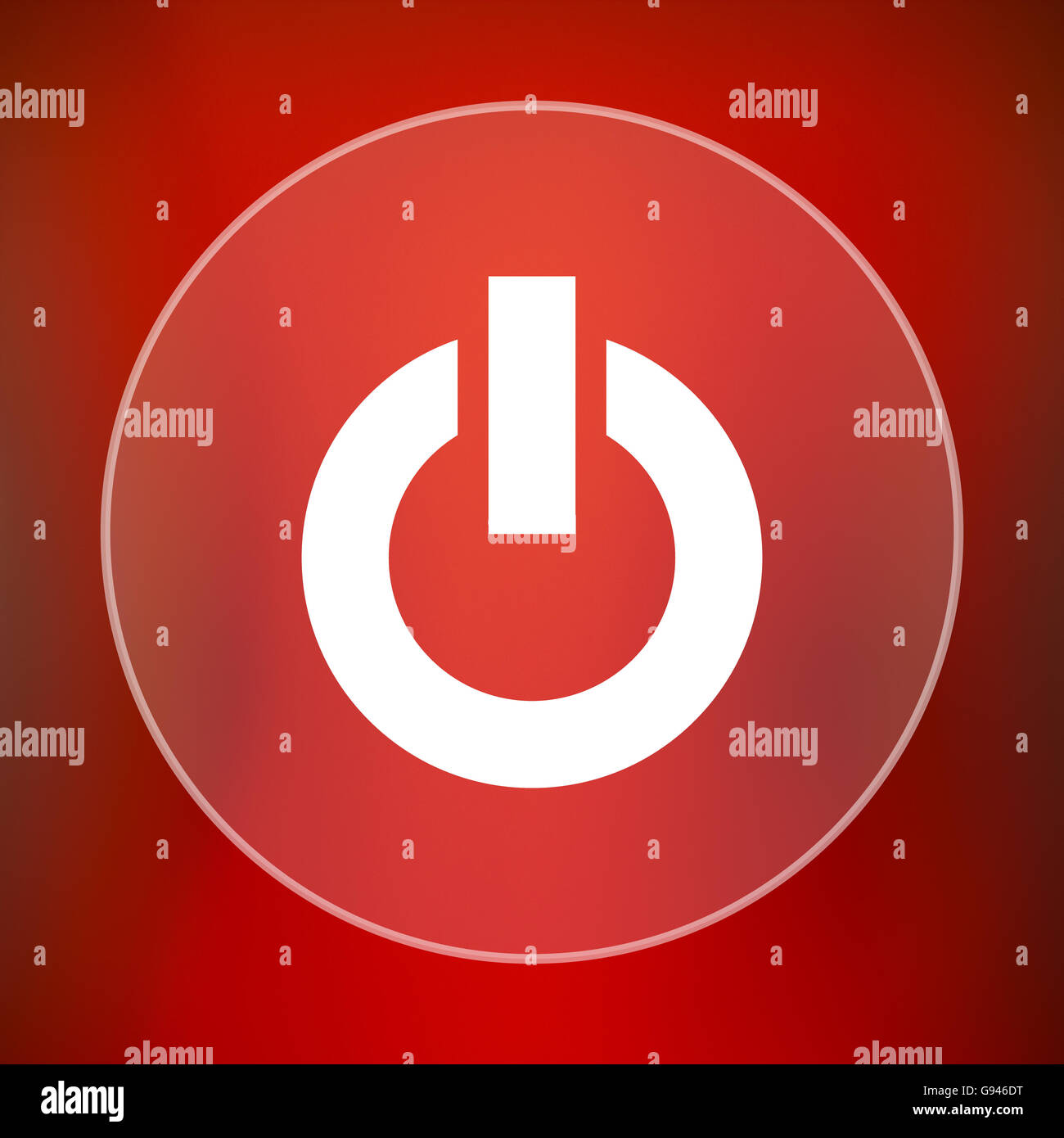 Power button icon. Internet button on red background Stock Photo - Alamy