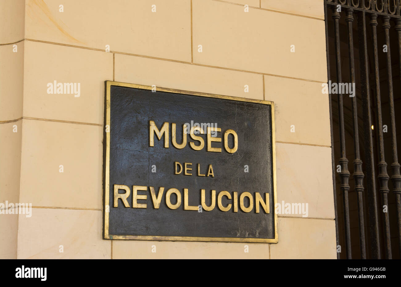 Havana Cuba Revolution Museum entrance sign to museum Stock Photo - Alamy