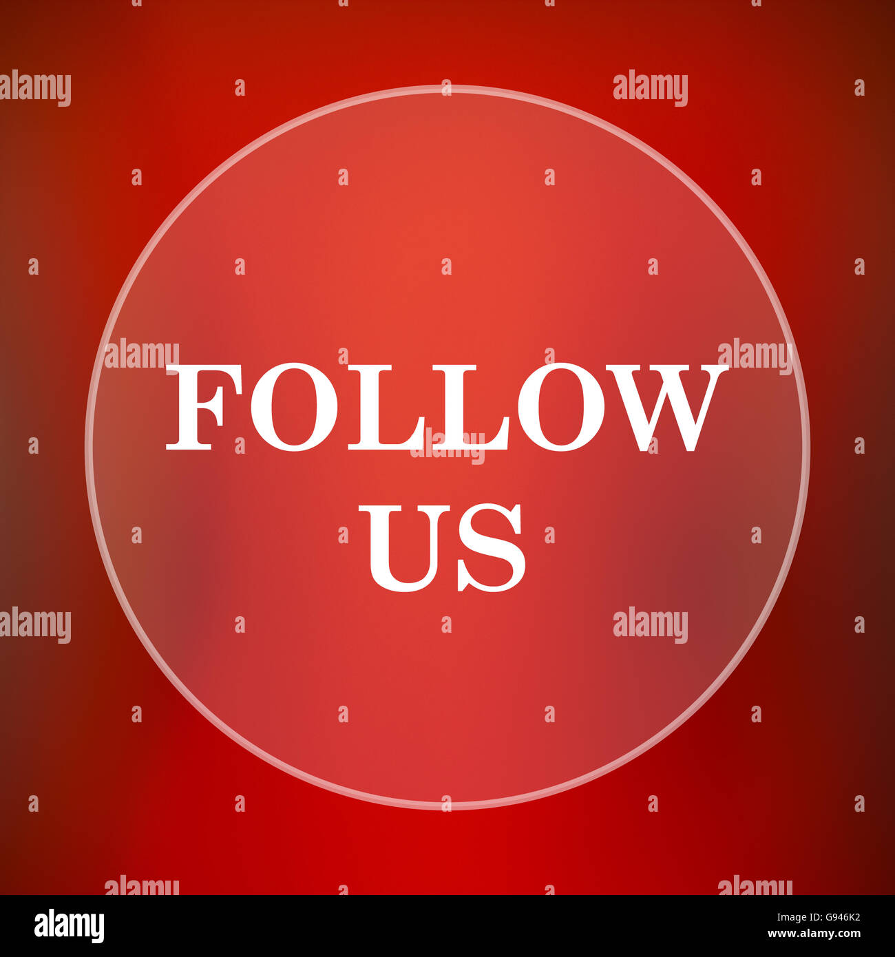 Follow us icon. Internet button on red background Stock Photo - Alamy