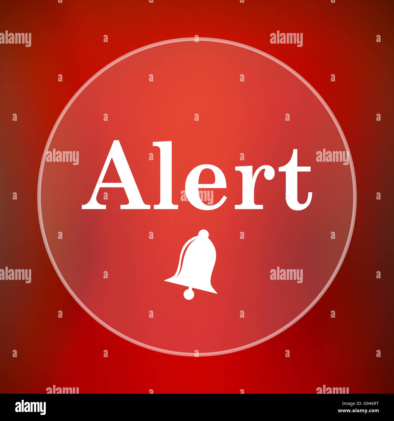 Alert icon. Internet button on red background Stock Photo - Alamy