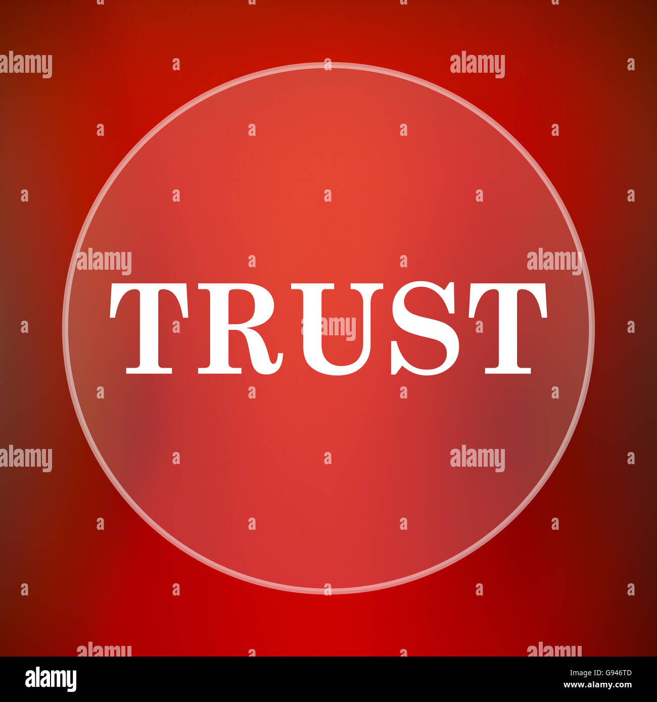 Trust icon. Internet button on red background Stock Photo - Alamy