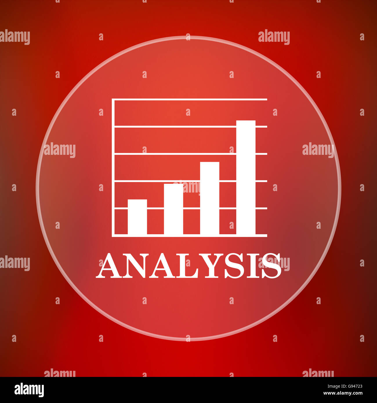 Analysis icon. Internet button on red background Stock Photo - Alamy